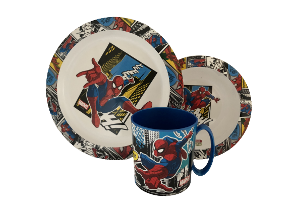 SPIDERMAN SPISESÆT 3 DELE (stor krus)
